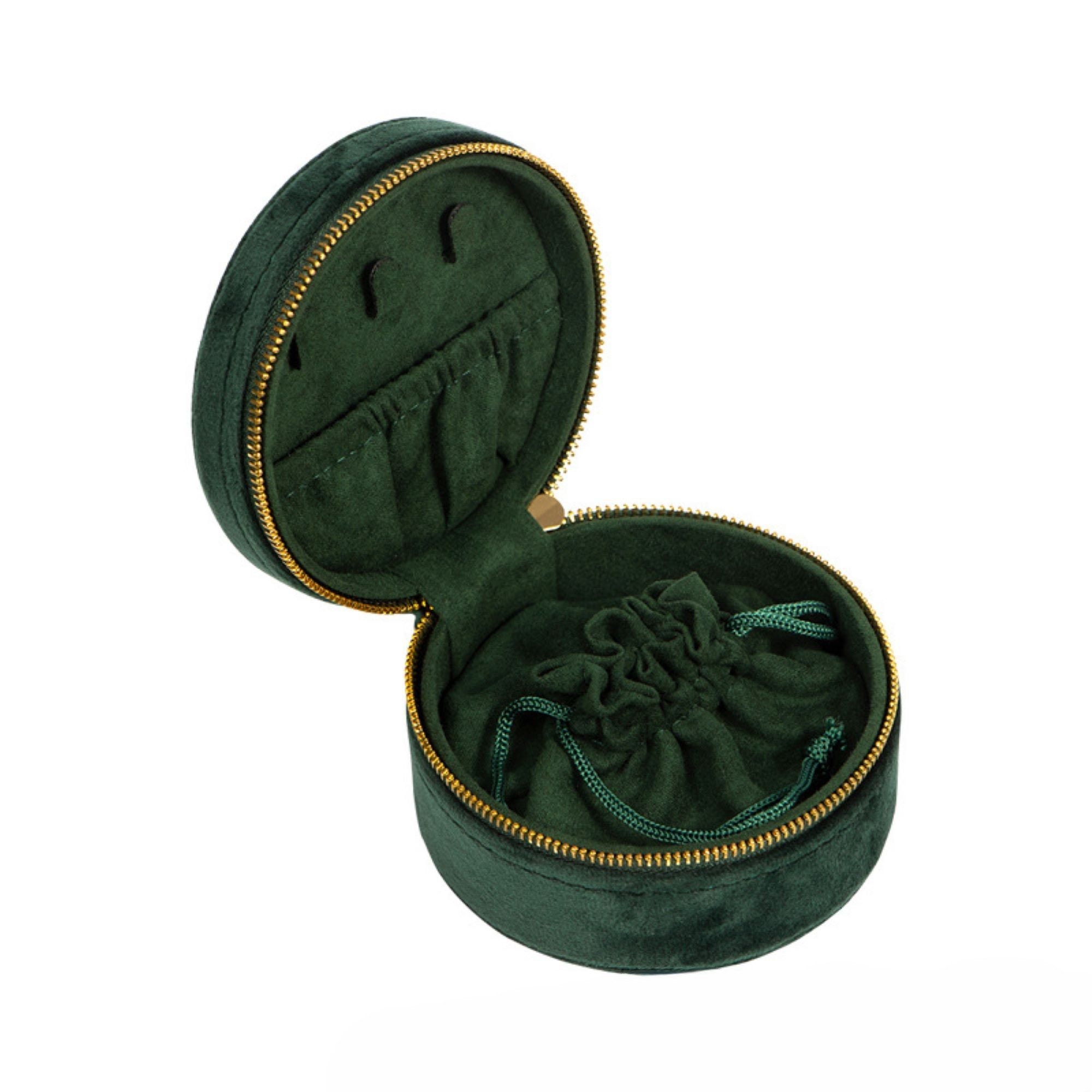 Velvet Jewellery Box | Round Jewellery case | Travel Jewelry Box ...